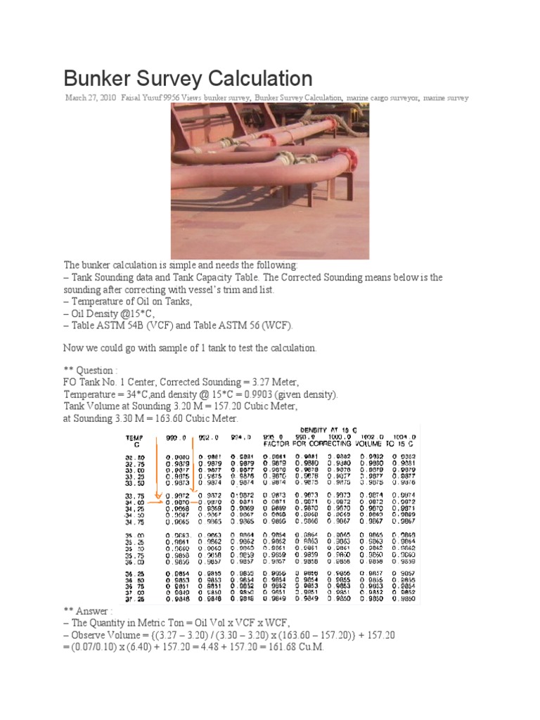 Bunker Survey Calculation Guide | PDF