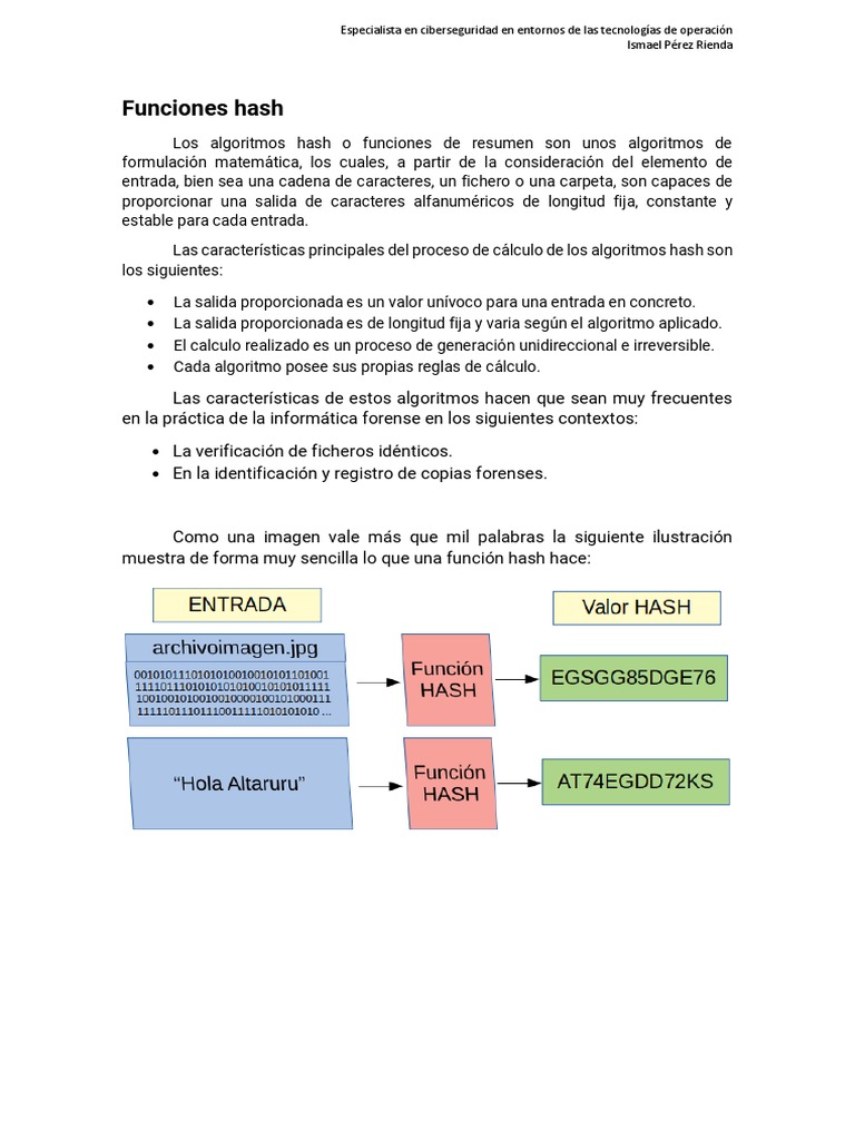 Funciones Hash IsmaelPerezRienda | PDF | Informática