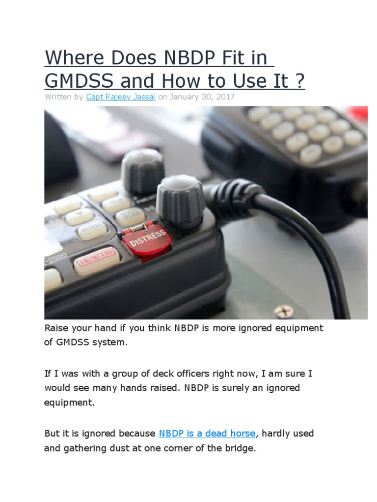 Where Does NBDP Fit in GMDSS and How To Use It | PDF ...