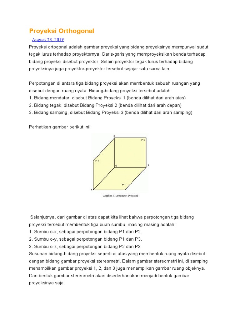 Proyeksi Orthogonal | PDF