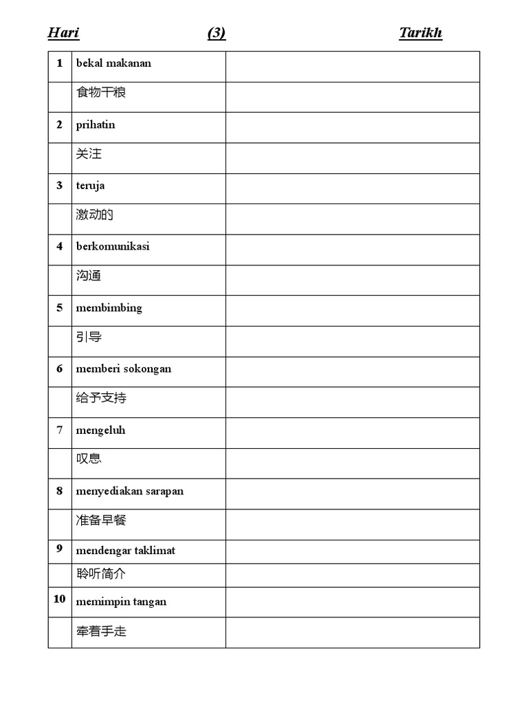 Tahun 3 Kosa Kata 3 Maksud | PDF