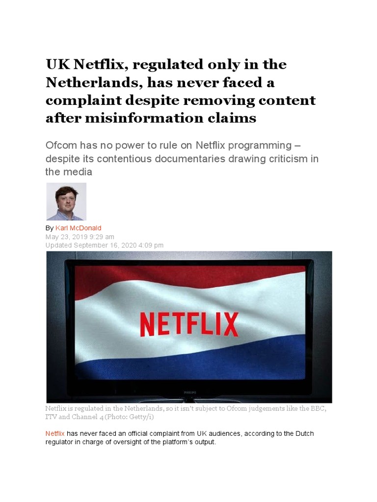 Netflix UK Regulation and Content Issues | PDF | Netflix | Bbc