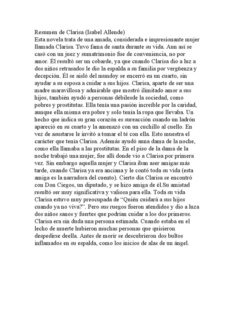 Resumen de Clarisa | PDF
