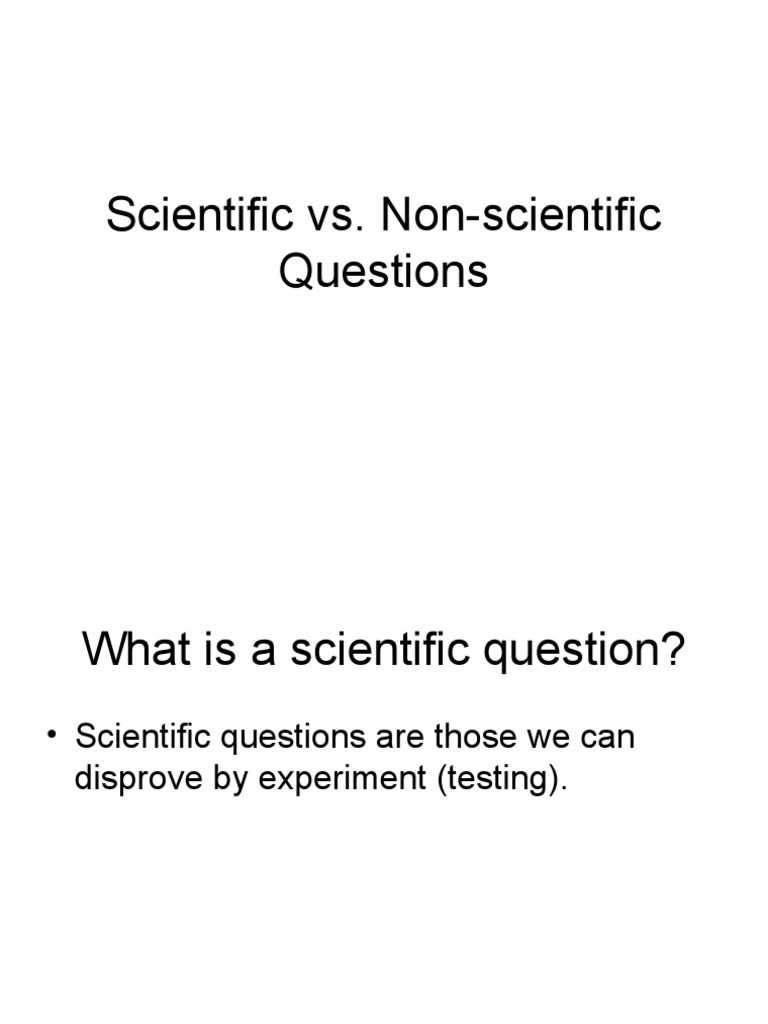 Scientific vs. Non-Scientific Questions | PDF | Lifestyle
