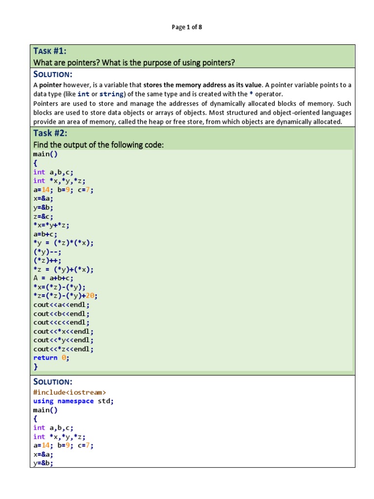 What Are Pointers? What Is The Purpose of Using Pointers?: ASK Olution | Download Free PDF ...