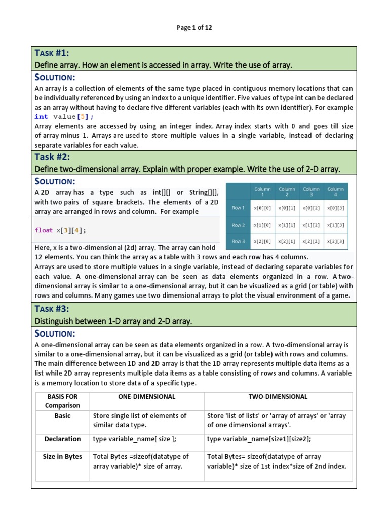 Lab 4 | PDF | Array Data Structure | Data Type
