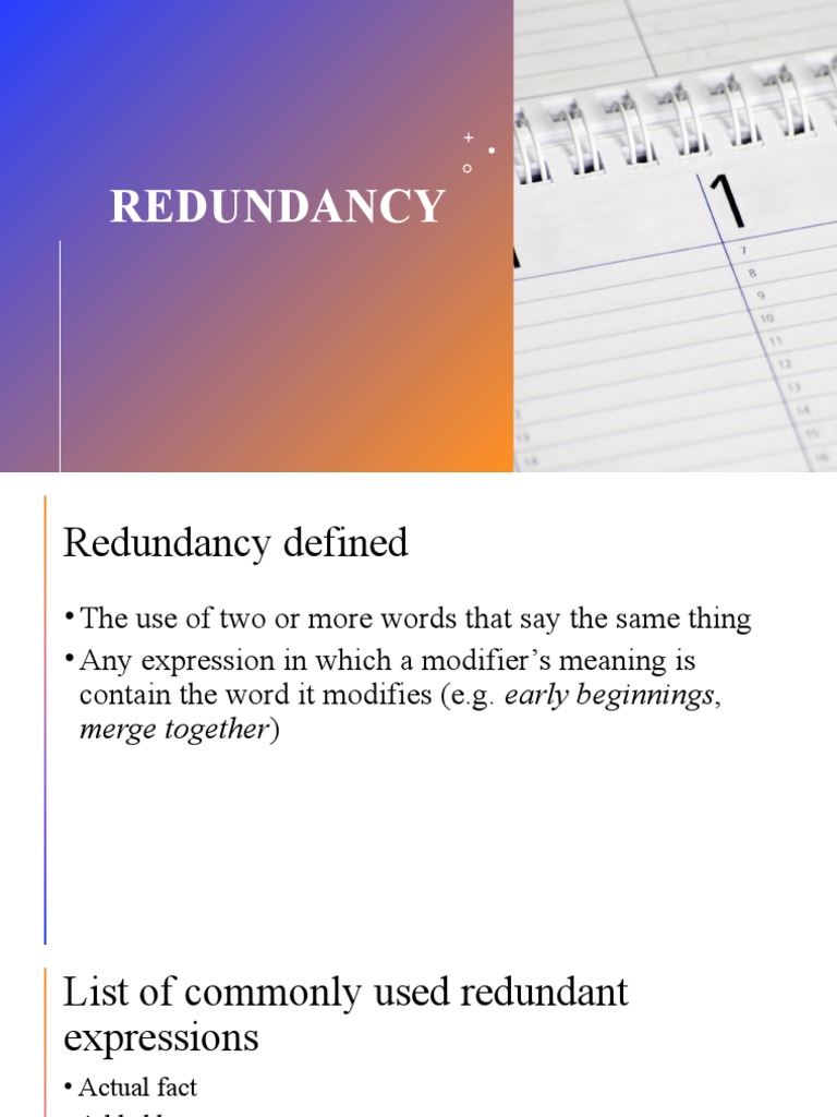 Redundancy | PDF | English Language | Linguistics