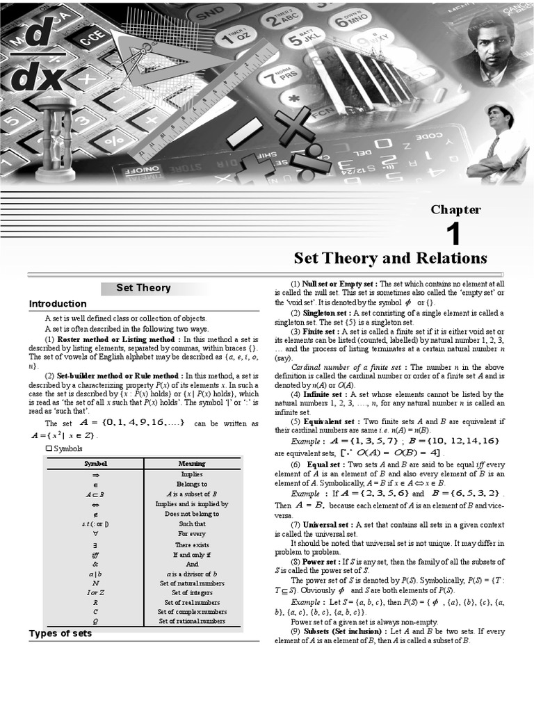Self Theory-Set & Relations | PDF | Set (Mathematics) | Empty Set