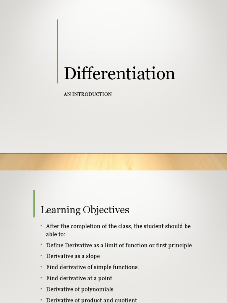 Differentiation | PDF | Derivative | Function (Mathematics)