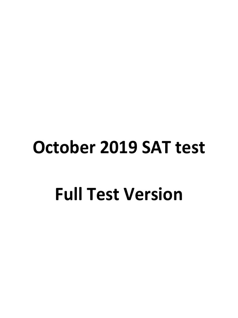 October 2019 SAT Test Overview | PDF
