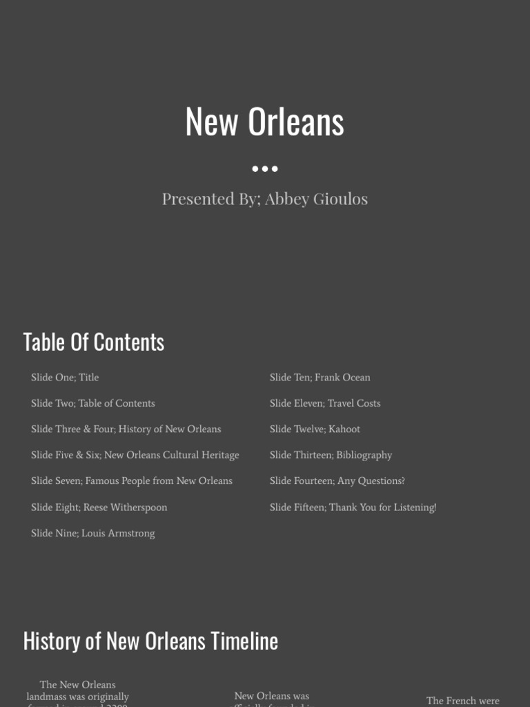 Abbey Gioulos - Google Slides 22new Orleans 22 | PDF | New Orleans ...