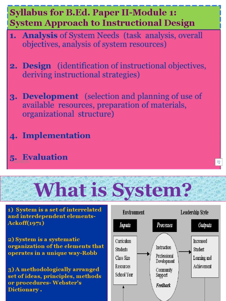 System Approach To Instructional Design-2003 | PDF | Instructional ...