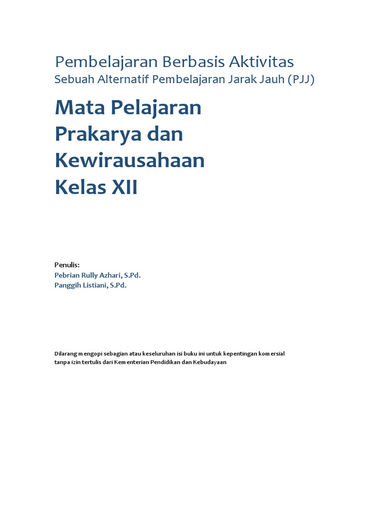 PBA PKWU Kelas XII | PDF | Kesehatan Holistik