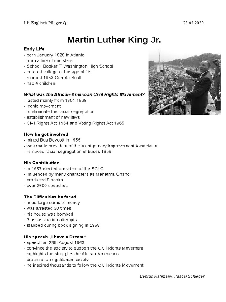 Handout Martin Luther King | PDF