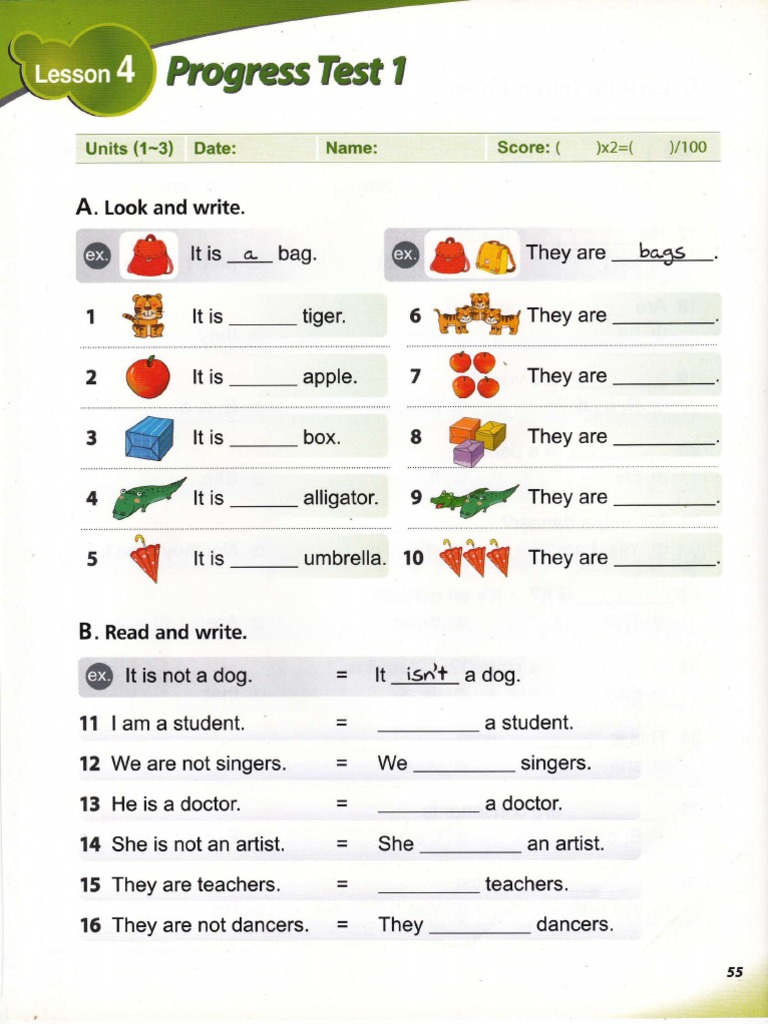 My First Grammar 1 U3 TEST | PDF | Linguistics