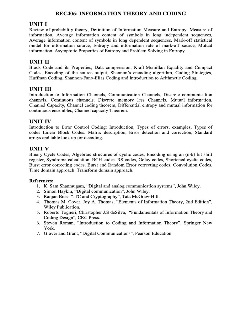 ITC Syllabus | PDF