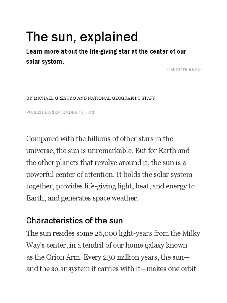 The Sun | PDF | Sun | Solar Wind