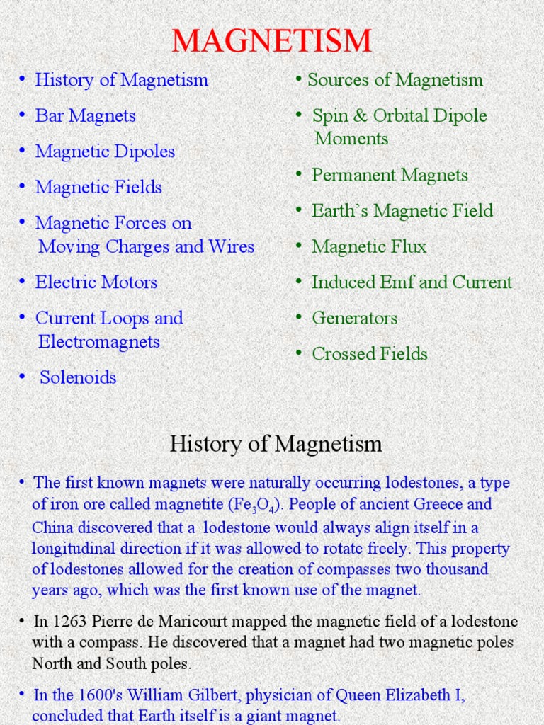Magnetism | PDF | Magnetic Field | Electromagnetic Induction
