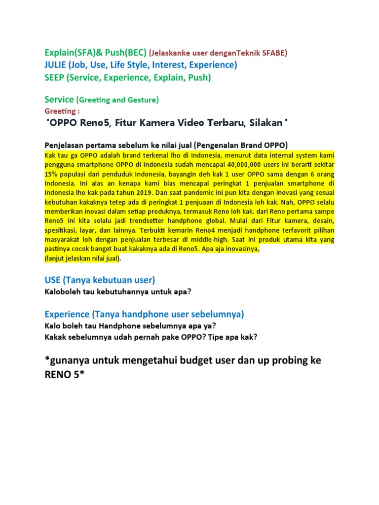 Panduan Jual Reno 5 | PDF