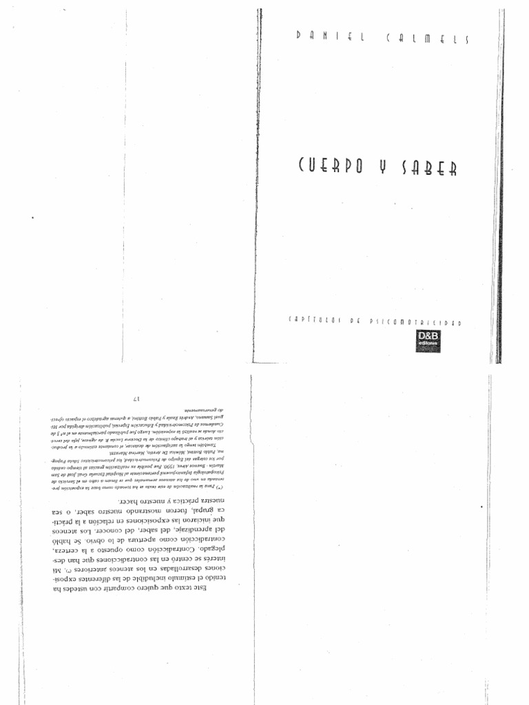 Cuerpo y Saber - Daniel Calmes | PDF