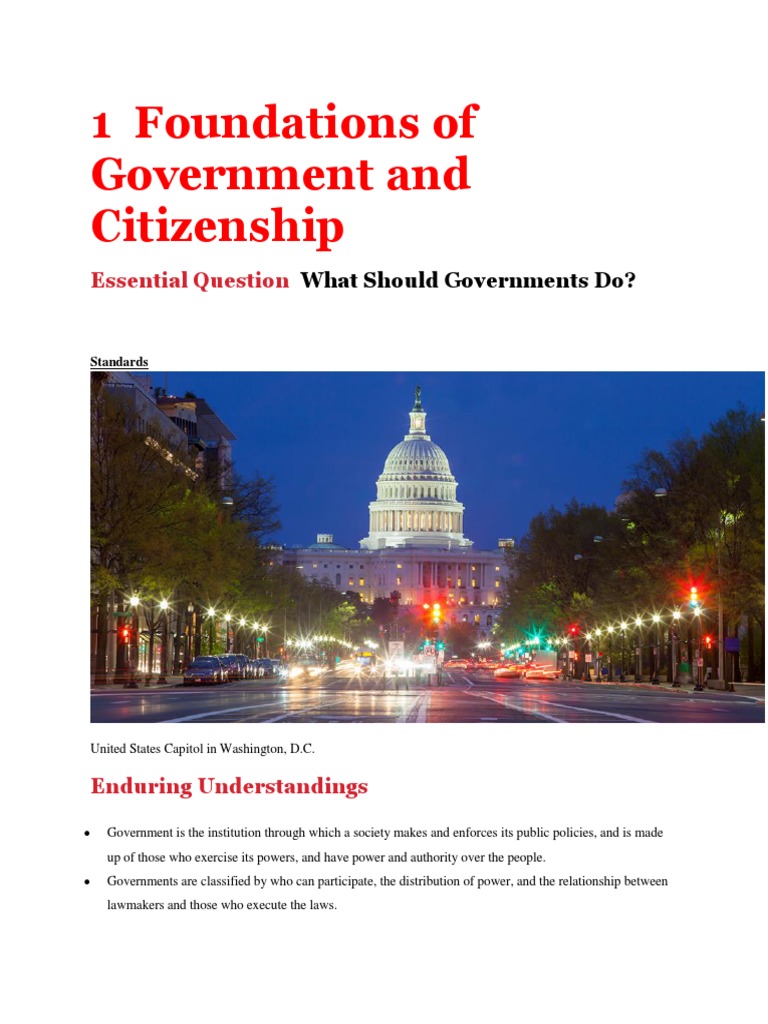Principles of Government Overview | PDF | Social Contract | Democracy