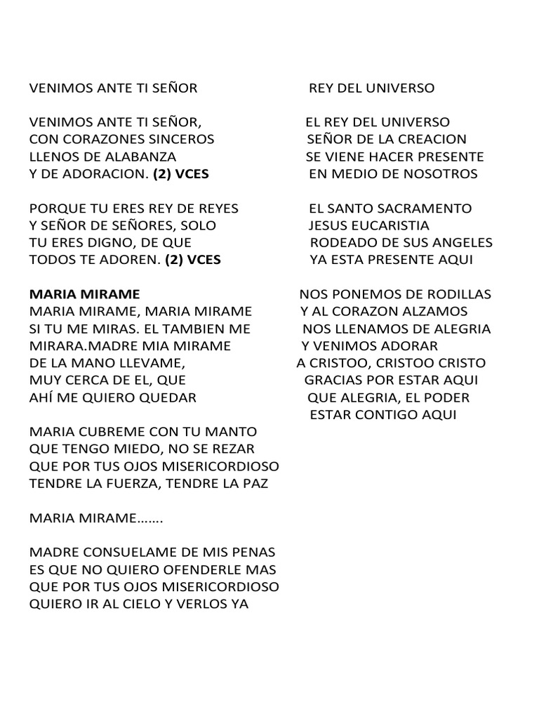 Venimos ante Ti, Señor: Letra y Acordes | PDF | Religión y espiritualidad
