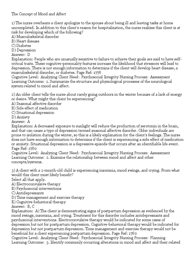 M28 Mood and Affect | PDF | Mood Disorders | Major Depressive Disorder