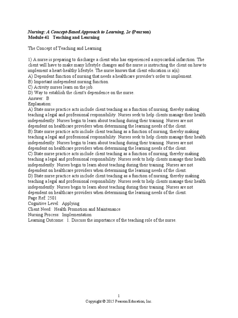 Module 41 Teaching and Learning: Nursing: A Concept-Based Approach To ...
