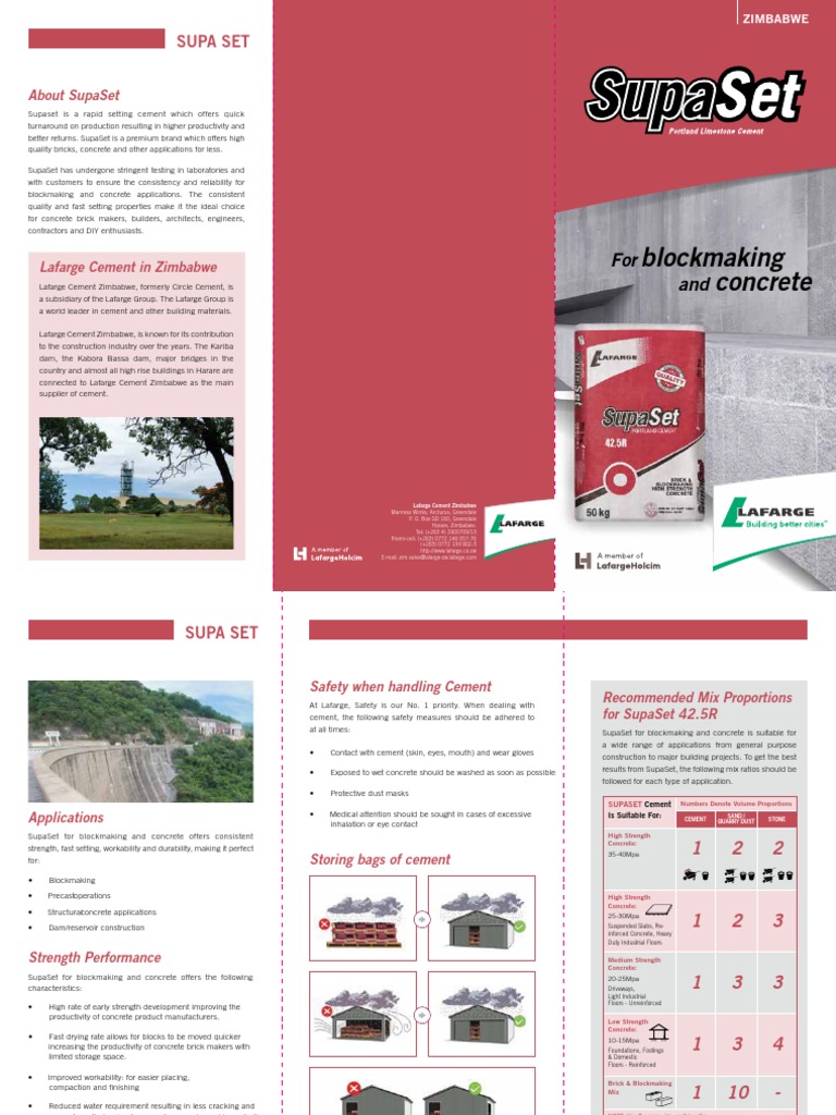 Blockmaking Concrete: Supa Set | PDF | Composite Material | Concrete