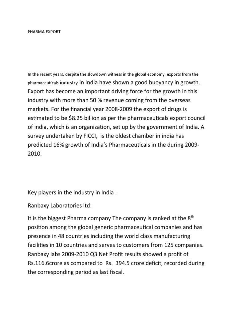 Indian Pharma Export Growth | PDF | Pharmaceutical Industry | Economies