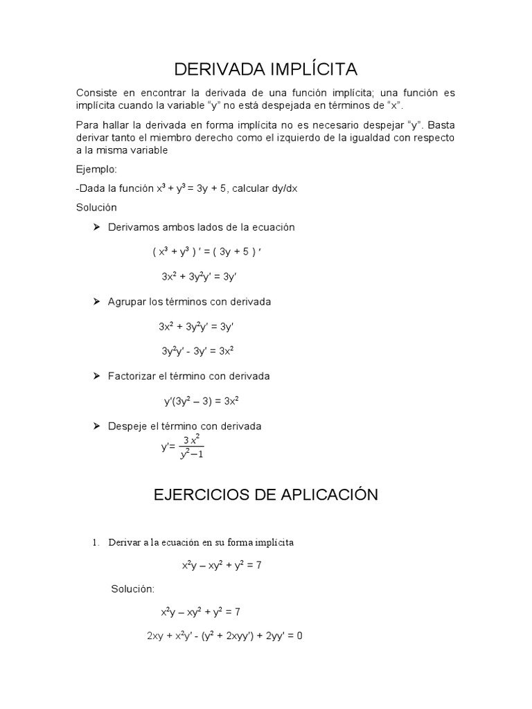 Derivada Implícita | PDF
