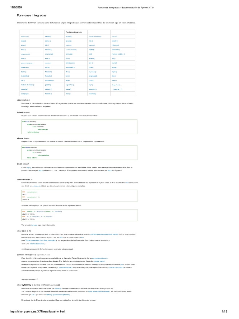Funciones integradas de Python: una referencia de las funciones ... Funciones integradas de Python: una referencia de las funciones ...