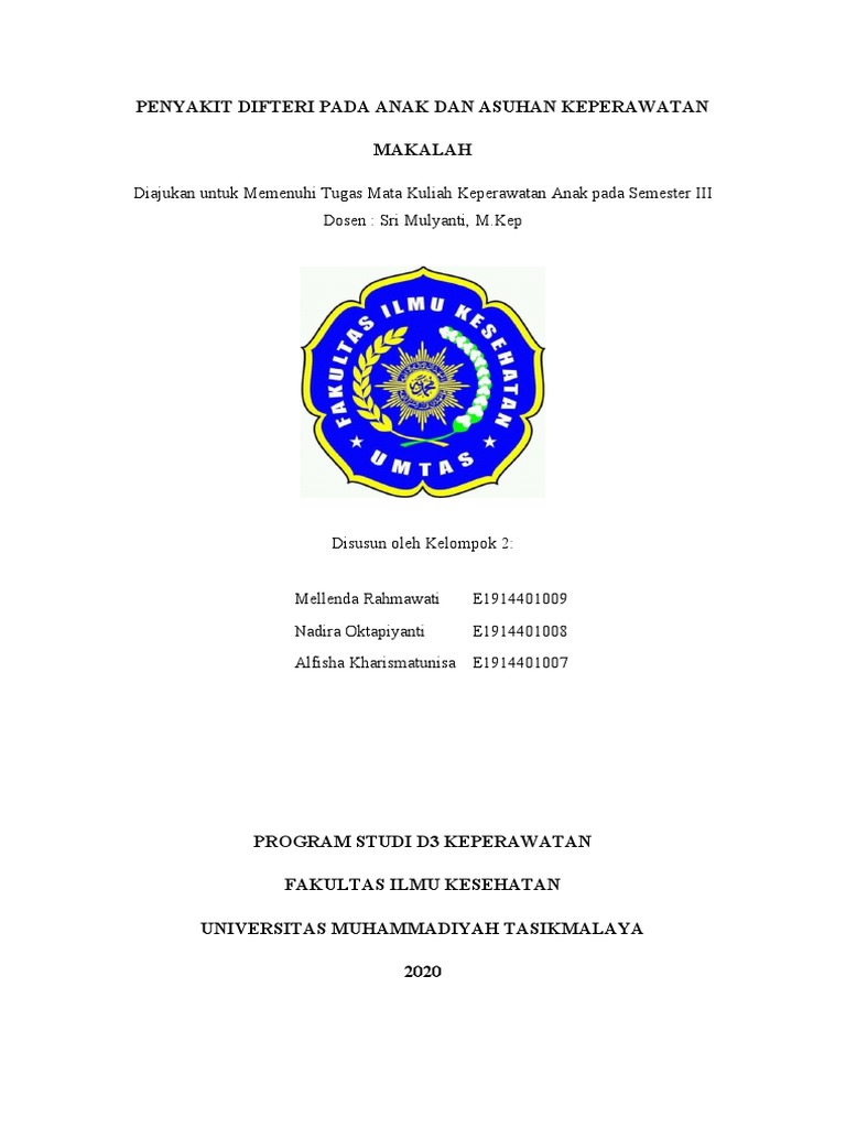 Makalah Difteri - Kelompok 2 - Keperawatan Anak-1 | PDF | Sains ...