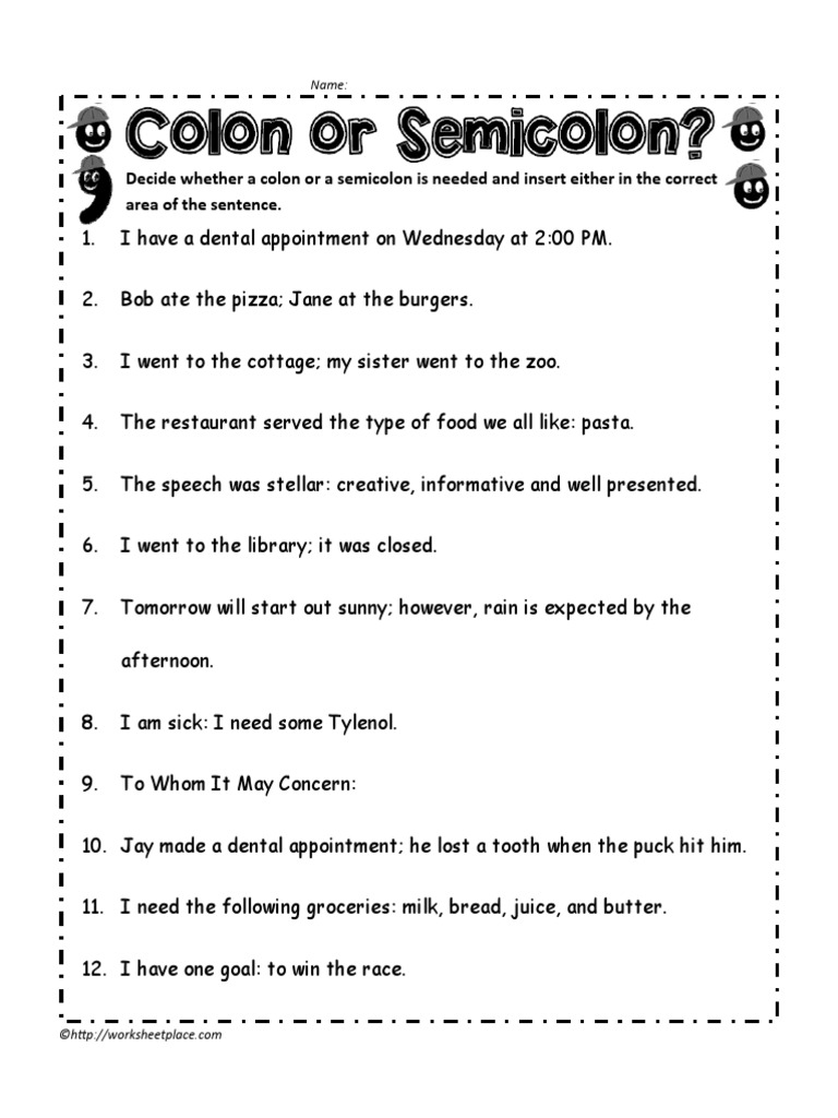 Colon or Semicolon 1 | PDF