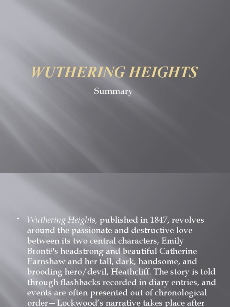 Wuthering Heights Summary | PDF | Heathcliff (Wuthering Heights ...