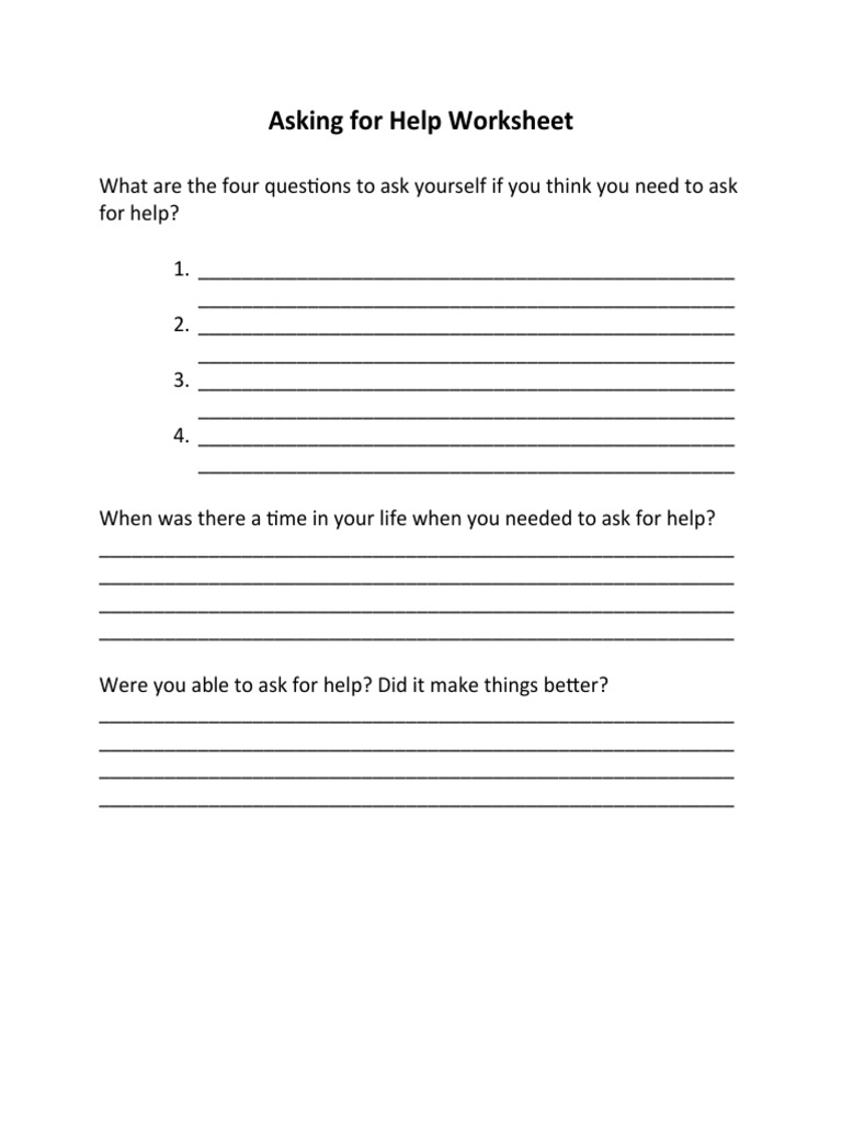 Asking For Help Worksheet | PDF