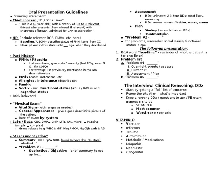 Oral Presentation Guidelines | PDF | Medicine | Clinical Medicine