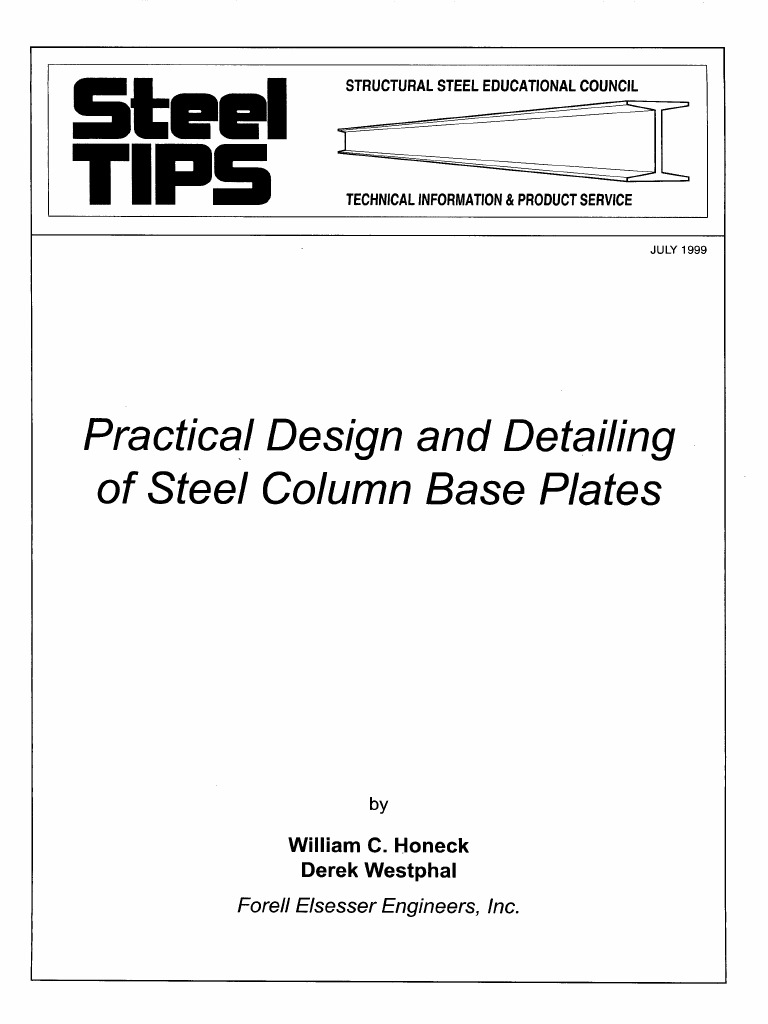 Practical Design and Detailing of Steel Column Base Plates | PDF ...