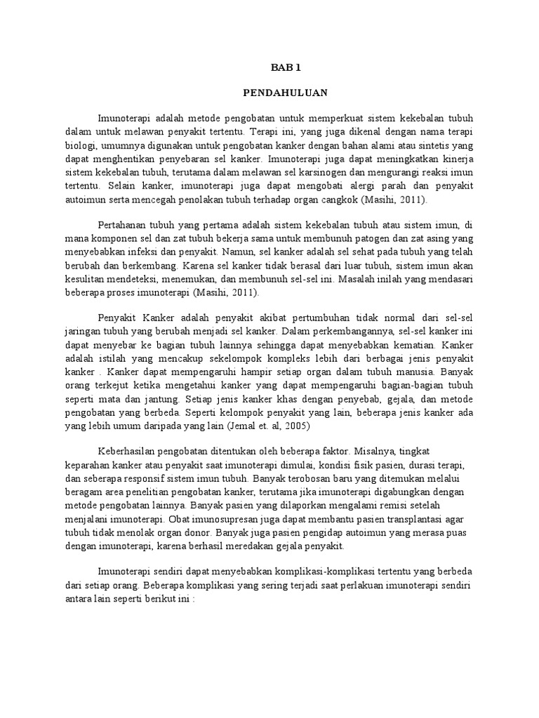 Bab 1 Makalah Imunoterapi | PDF