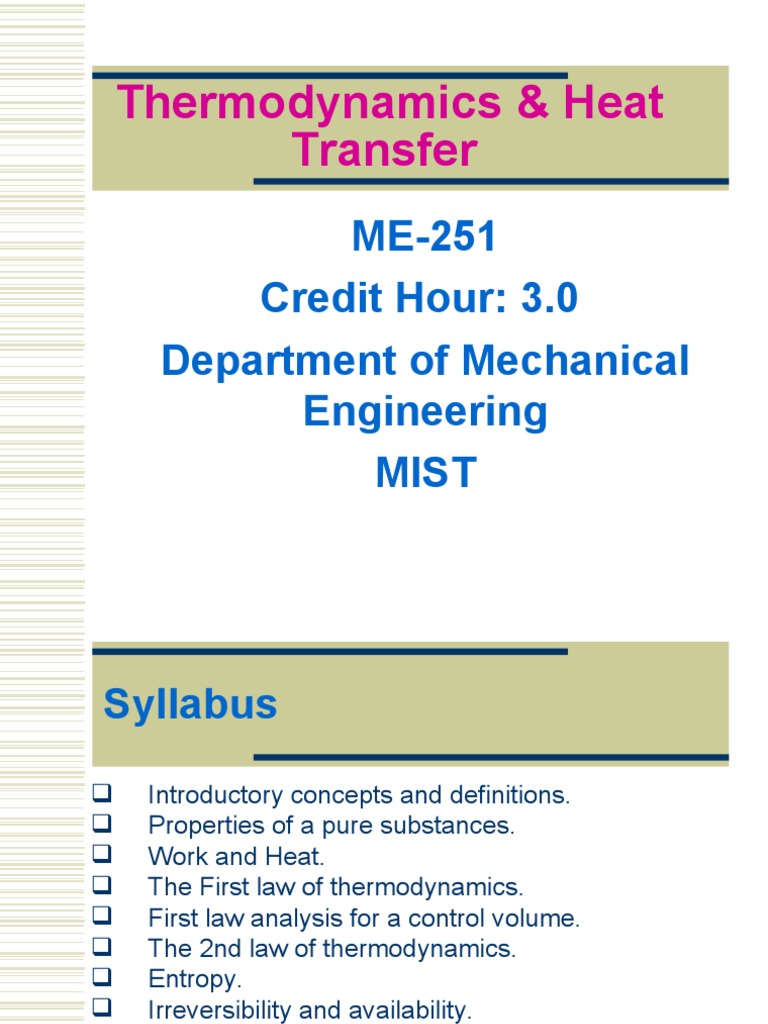 Introduction To Thermodynamics | PDF | Thermodynamics | Thermodynamic ...