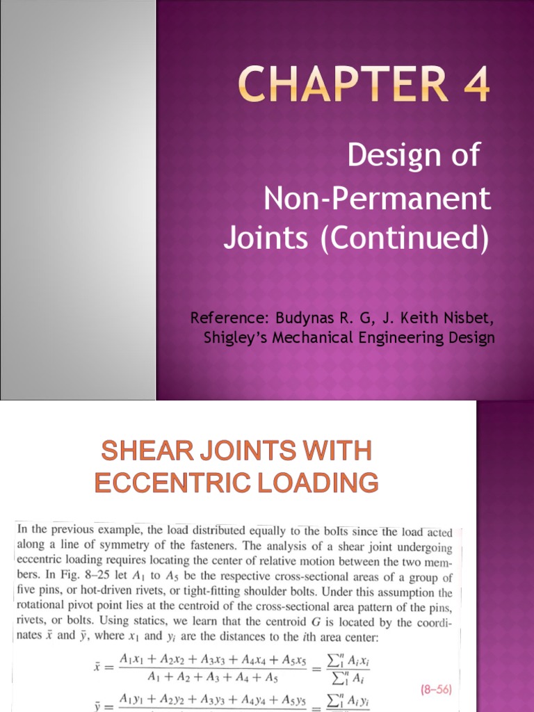 Design of Non-Permanent Joints (Continued) | PDF