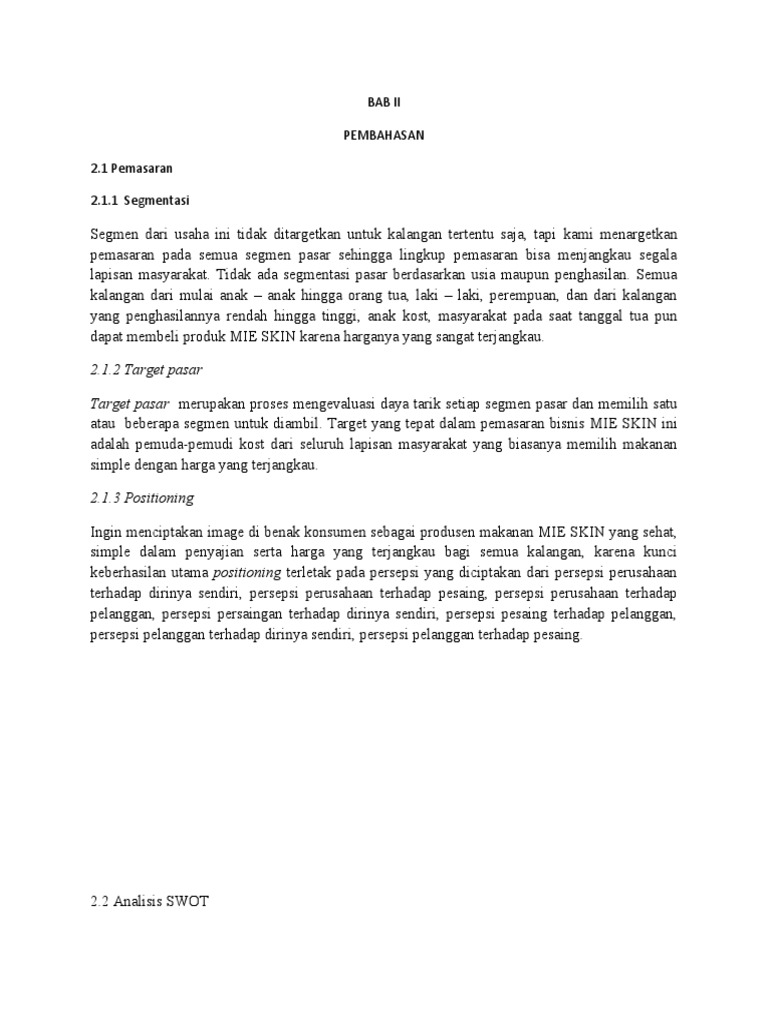 BAB 2 Proposal Usaha Alya | PDF