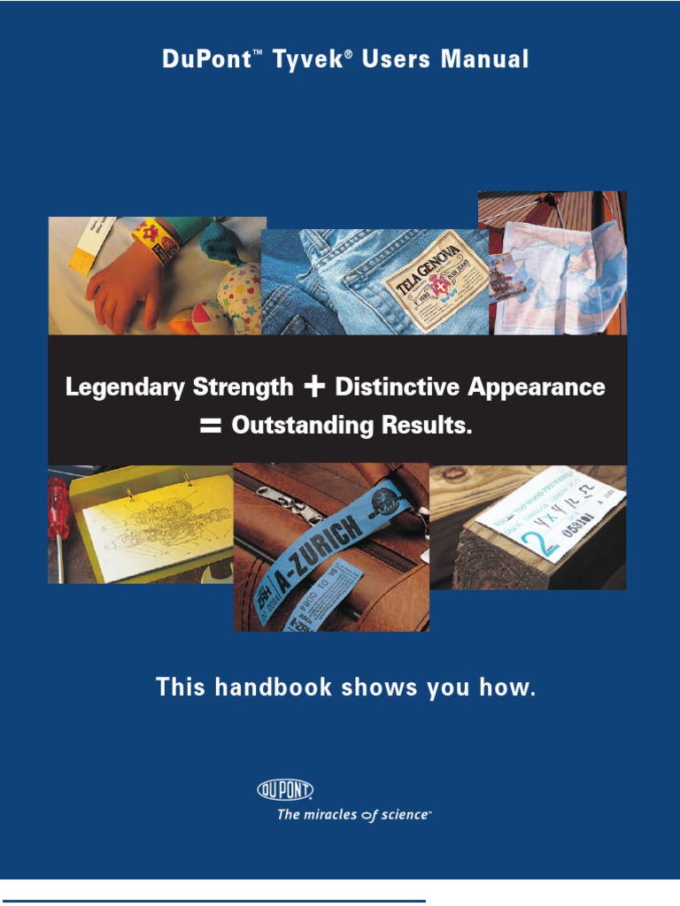 DuPont Tyvek Users Guide | PDF | Lithography | Adhesive