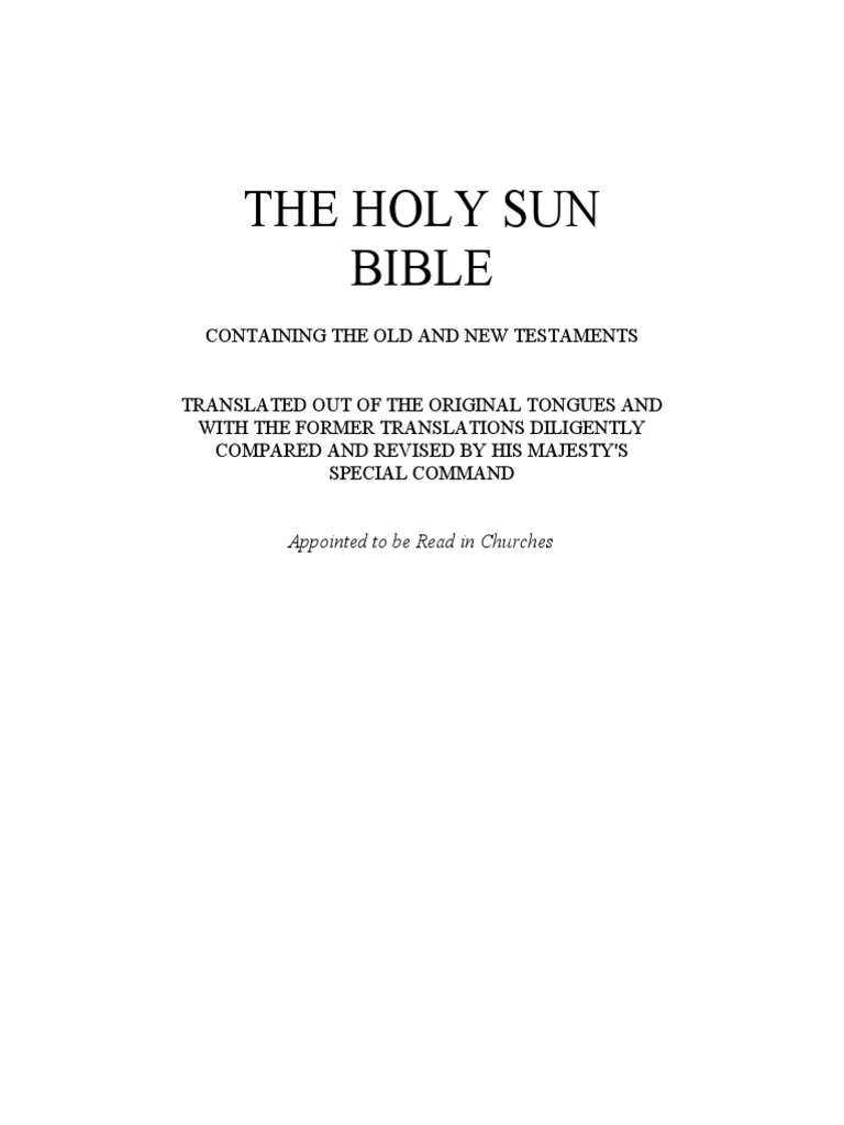 The Holy Sun Bible | PDF | Ham (Son Of Noah) | Noah
