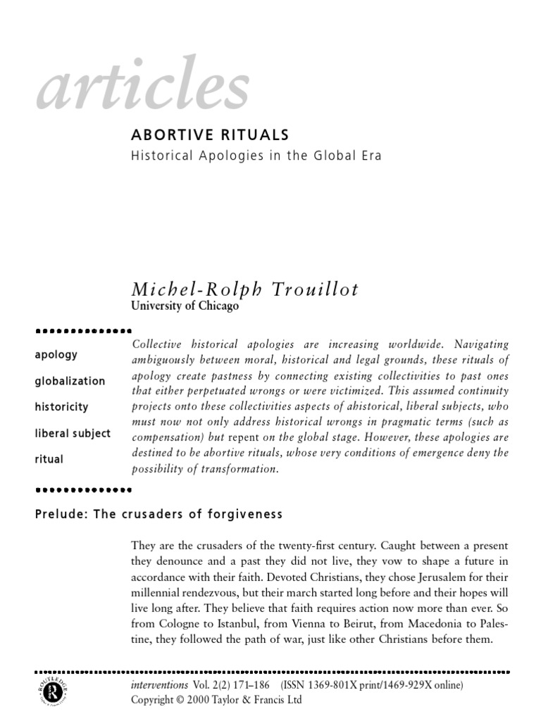 Michel Rolph Trouillot Abortive-Rituals | Download Free PDF | Guilt ...