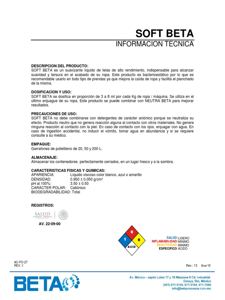 Soft Beta | PDF | Materiales | Ciencias fisicas