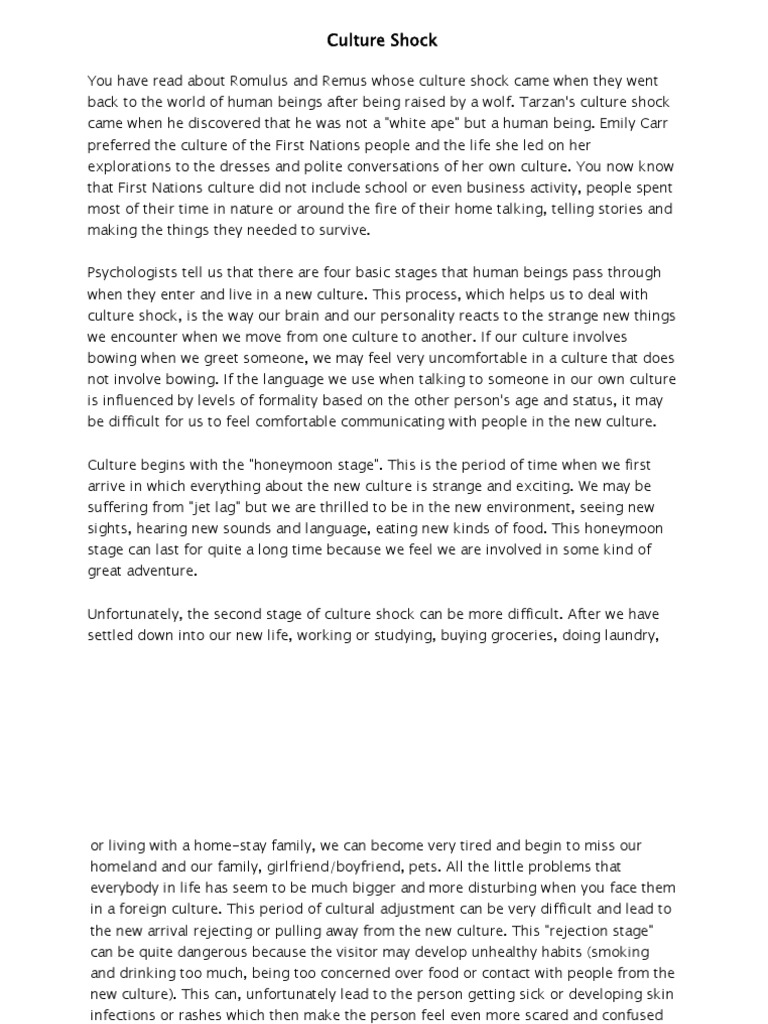 Culture Shock, English Club, 1 | PDF