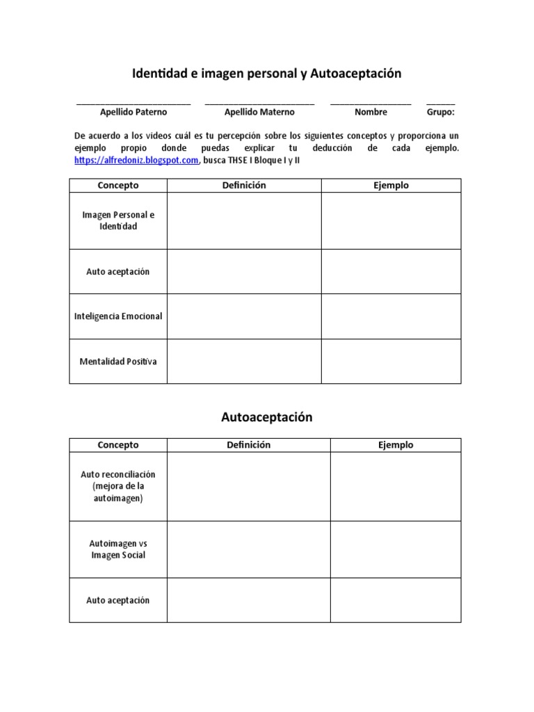 Identidad y Autoaceptación | PDF