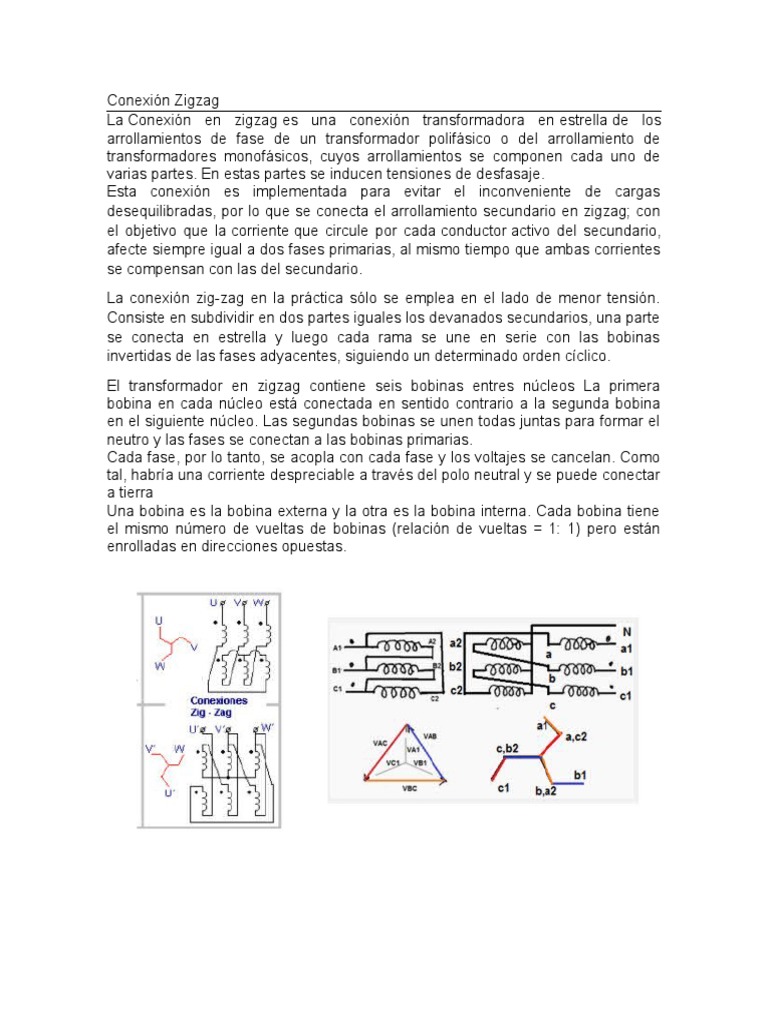 Conexión Zig Zag, Delta Abierta | PDF | Transformador | Corriente eléctrica