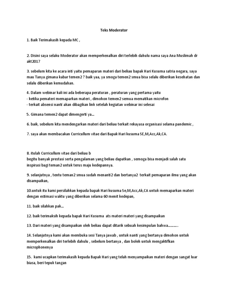Teks Moderator | PDF